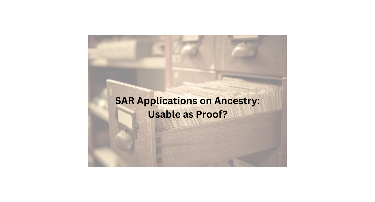SAR Applications on Ancestry Usable as Proof(1)